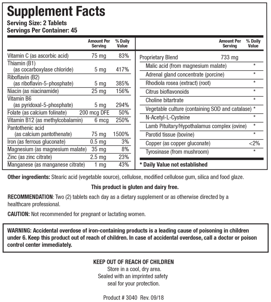 ADB5-Plus (Adrenal Support) 180 Tablets – QNOrganic.com